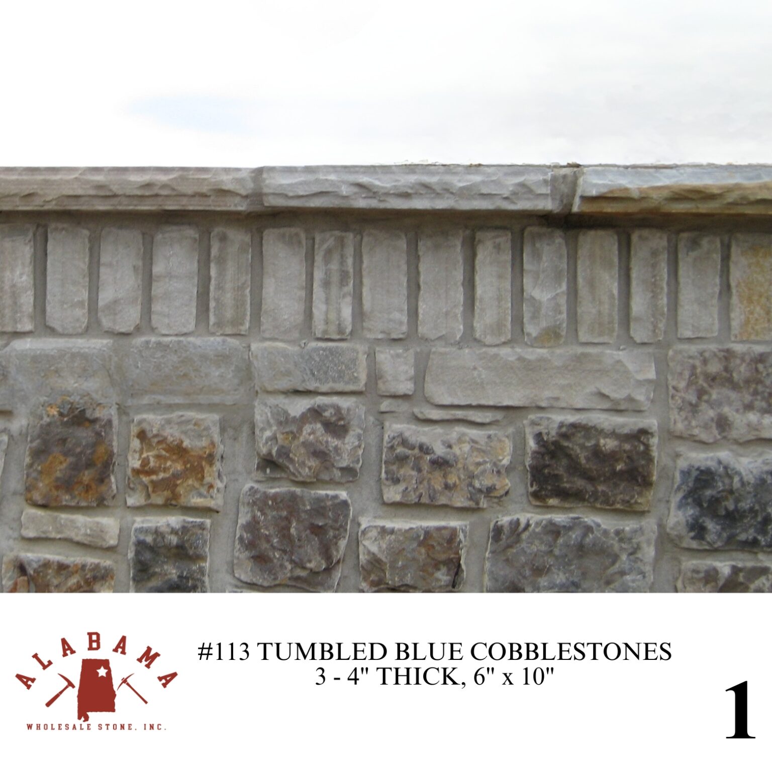 #113 BLUE TUMBLED COBBLESTONE 6″ x 10″ x 3-4″ THICK – Alabama Wholesale ...