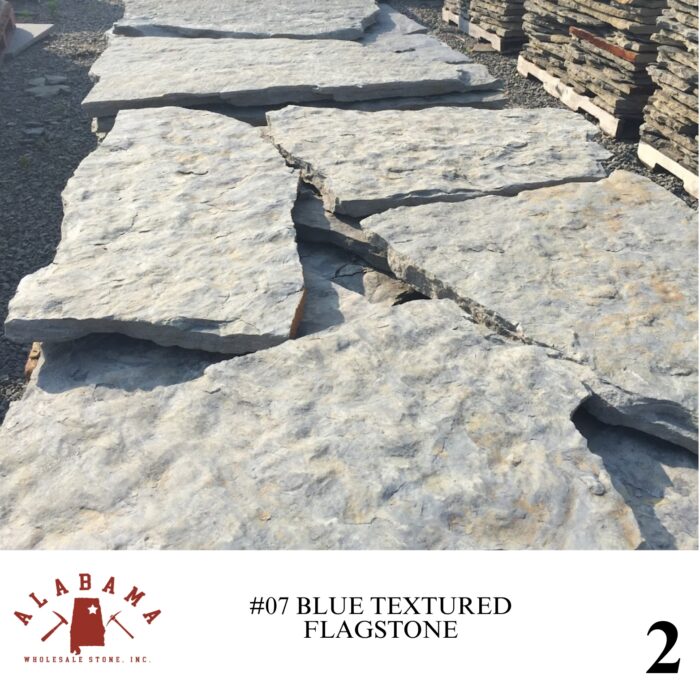 #007 ALABAMA BLUE TEXTURED FLAGSTONE 1-2″ THICK – Alabama Wholesale Stone