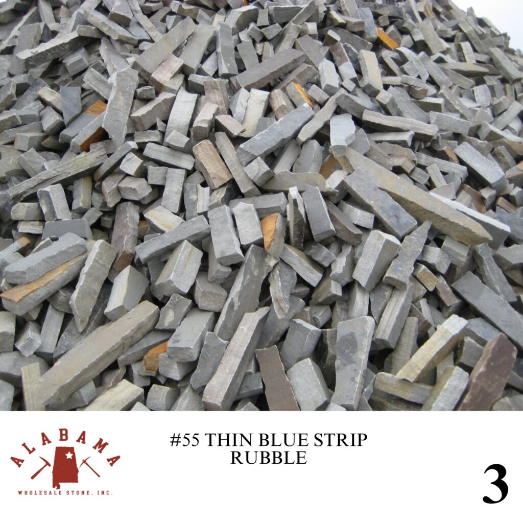 #055 ALABAMA THIN BLUE STRIP RUBBLE 2 – 5″ THICK – Alabama Wholesale Stone