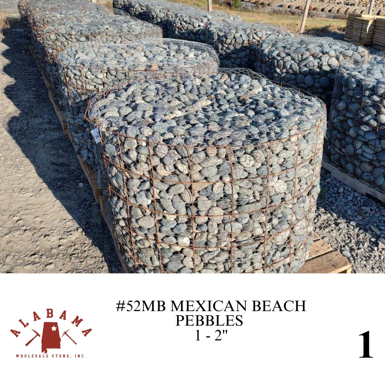 #052MB MEXICAN BEACH PEBBLES 1-2″ – Alabama Wholesale Stone